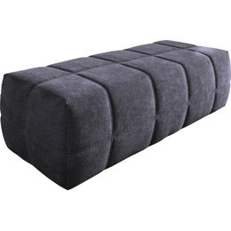 Hocker DOMO collection "BRANDON, komfortabel", blau (dunkelblau), B:150cm H:40cm T:60cm, Kunstleder SOFTLUX;Luxus-Microfaser in Antikleder-Optik(100% Polyester);Luxus-Microfaser (100% Polyester), Hocker, Polsterhocker, gro&szlig;e Ausf&uuml;hrung passend zu "Brandon", auch in Cord