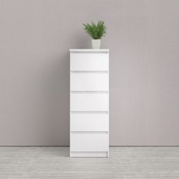 Highboard Inosign "Naia, Hochkommode, 5 Schubladen, Aufbewahrung, grifflose Front", wei&szlig; (wei&szlig;, hochglanz), B:40,4cm H:111,3cm T:50cm, Holzwerkstoff, Sideboards, Highboard, Modern, skandinavisches Design, Schmal, in mehrere Farben