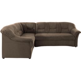 Ecksofa DOMO collection "SARAFINA 240x190 cm, auch mit Federkern f&uuml;r mehr Sitzkomfort", braun, B:240cm H:83cm T:190cm, Microfaser PRIMABELLE (100% Polyester) / Struktur (90% Polyester; 10% Polyacryl);Luxus-Microfaser (92% Polyester, 8% Nylon);Microfaser PRIMABELLE (100% Polyester), Sofas, Ecksofa, whlw. mit Bettfunktion, elegantes Design, L-Form