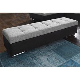 Hocker DOMO collection "TREVISO XXL: 161x60x41 cm", schwarz (schwarz, wei&szlig;, pepper), B:161cm H:41cm T:60cm, Microfaser-Primabelle (100% Polyester) / Struktur (90% Polyester; 10% Polyacryl, Hocker, Hocker mit Stauraum Polsterhocker, mit Stauraum, auch in Cord, passend zur Serie, moderne Steppung