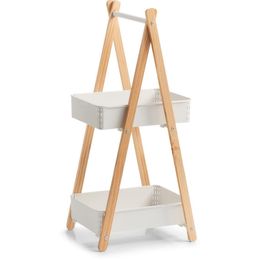 Ablageregal zeller PRESENT, wei&szlig; (wei&szlig;, holzfarben), B:38,5cm H:86cm T:34cm, Metall, Regale, Standregal mit 2 K&ouml;rben