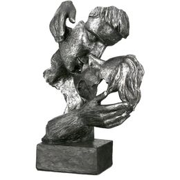 Dekofigur Gilde "Skulptur Addiction, anthrazit", grau (anthrazit), B:19cm H:28cm T:12cm, Polyresin, Dekofiguren, anthrazit, Polyresin