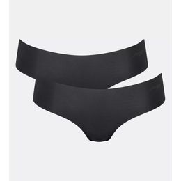 Hipster Sloggi "ZERO Microfibre 2.0", Damen, Gr. L, schwarz, Single Jersey, Obermaterial: 76% Polyamid, 24% Elasthan, k&ouml;rpernah, Unterhosen, nahtlos, unsichtbar, ultraleichte Mikrofaser