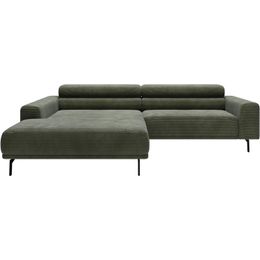 Sch&ouml;ner Wohnen Kollektion Ecksofa "Tossa, Modernes Design trifft smarte Funktione, Breite 258 cm", gr&uuml;n (turtle), B:258cm H:71cm T:217cm, 88% Polyester, 12% Polyacryl, SCH&Ouml;NER WOHNEN-KOLLEKTION, Sofas, Ecksofa, Motorischer Sitzvorzug, Kopfteil-Funktion & Saugroboter-H&ouml;he