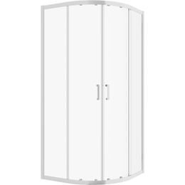Runddusche Welltime "New Trento", grau (chromfarben), B:90cm H:195cm T:90cm, Duschkabinen, Extrahohe 195cm, 6mm ESG, verbessertes Rollensystem