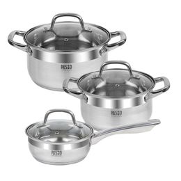 Topf-Set RESTO KITCHENWARE "LIBRA, sp&uuml;lmaschinengeeignet", silberfarben, T&ouml;pfe, f&uuml;r alle Herdarten geeignet, auch Induktion