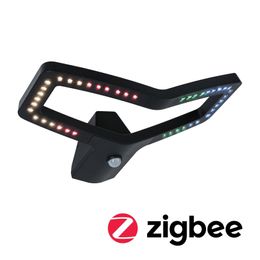 LED Au&szlig;en-Wandleuchte Paulmann "Alara IP44 eckig 375x270mm RGBW+ 10W 450lm 230V Anthrazit Metall", grau (anthrazit), B:37,5cm H:19cm T:27cm, Leuchten, Smart Home Zigbee 3.0, Bewegungsmelder