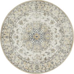 Teppich LUXOR living "Prima 3", beige (creme), H:7mm &Oslash;:100cm, Kunstfaser, Teppiche, Teppich, Kurzflor, Orient-Optik, Vintage Design