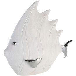 Tierfigur Gilde "Fischfigur", wei&szlig;, B:36cm H:33cm T:10cm, Kunstharz, Dekofiguren