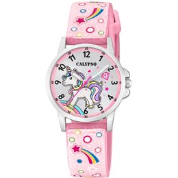Quarzuhr Calypso Watches "Junior Collection", bunt, Armbanduhren, Kinder, Quarzuhr, Armbanduhr, Kinderuhr, M&auml;dchen, Einhorn, Regenbogen, Geschenkidee