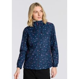 Regenjacke CMP, Damen, Gr. 50, blau (blau, fuxia), Web, Obermaterial: 100% Polyester. Futter: 100% Polyester, bedruckt, gebl&uuml;mt, Basic Po-bedeckend, elastischer Bund mit verstellbarem Klettverschluss, Jacken Regenjacke, &Uuml;bergangsjacke, mit dezenten Reflektordetails
