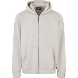 Sweatjacke DROPSIZE "Dropsize Herren Super Heavy Oversize Blank Zip Hoodie", Herren, Gr. XL, moonbeam, 70% Baumwolle, 30% Polyester, Sweatjacken Sweatjacke