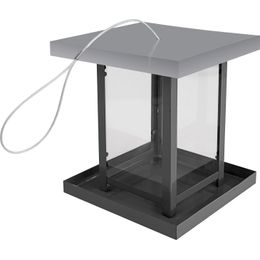 Futterhaus Windhager "View, Vogelfutterhaus f&uuml;r Wildvogelarten, witterungsbest&auml;ndig", schwarz, B:175cm H:16cm L:16cm T:15,8cm, Futterautomaten, Futterstation inkl. Aufh&auml;ngung, F&uuml;llmenge ca. 1,5 L, 16x16x17,5 cm