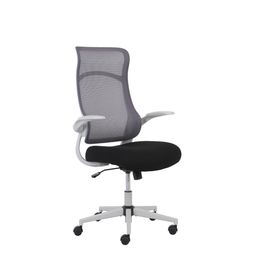 B&uuml;rostuhl OTTO HOME "Toico, Design-Schreibtischstuhl", grau (grau, schwarz, grau, schwarz), B:67,5cm H:120cm T:73cm, St&uuml;hle, B&uuml;rostuhl, ergonomische R&uuml;ckenlehne, Lendenwirbelst&uuml;tze & klappbaren Armlehnen