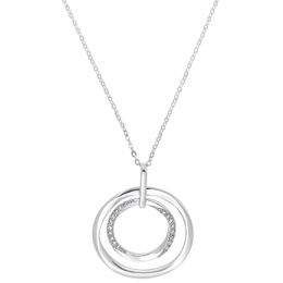 Kette mit Anh&auml;nger Amor "Circles", bunt (silberfarben, wei&szlig;), Halsketten, Damen, mit Zirkonia, Silber 925 (Sterlingsilber), L: 70, mit Zirkonia (synth.)
