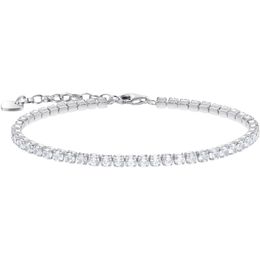 Tennisarmband Thomas Sabo "wei&szlig; oder schwarz" Gr. 21, bunt (silberfarben, wei&szlig;, wei&szlig;), Armb&auml;nder, Damen, 21, Silber 925 (recycelt), Tennisarmband, mit Zirkonia (synth.)