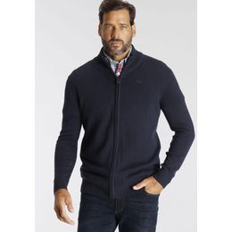 MAN'S WORLD Strickjacke MAN'S WORLD "in vielen Farben Preis- Leistungsbestseller", Herren, Gr. L (52/54), blau (marine), Strick, Obermaterial: 50% Baumwolle, 50% Polyacryl, unifarben, Basic, regular fit, ohne Ausschnitt, Rippstrickb&uuml;ndchen, Strickjacken Strickjacke, aus Baumwollmischung, bequeme Pa&szlig;form