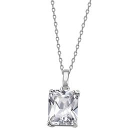 Kette mit Anh&auml;nger Firetti "Schmuck Geschenk Silber 925 Halsschmuck Halskette Ankerkette Stein", silber (silberfarben, kristallwei&szlig;), Halsketten, Damen, Silber 925 (Sterlingsilber), L: 45 B: 1,2mm, mit Zirkonia (synth.), B:1,2mm