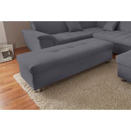Hocker DOMO collection "FRANZI, elegant, komfortabel", grau (dunkelgrau), B:136cm H:43cm T:64cm, Flachgewebe (100% Polyester);Chenille (100% Polyester), Hocker, Hocker mit Stauraum Polsterhocker, inklusive Stauraum