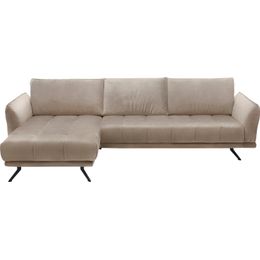 Ecksofa DIE PLANBAR "MP-IN20041 L-Form", grau (smoke), B:285cm H:84cm T:178cm, 100% Polyester, Sofas, Ecksofa, optional Sitztiefenverstellung und Kopfst&uuml;tzen