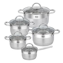 Topf-Set RESTO KITCHENWARE "RIGEL, sp&uuml;lmaschinengeeignet", silberfarben, T&ouml;pfe, f&uuml;r alle Herdarten geeignet, auch Induktion