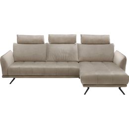 Ecksofa DIE PLANBAR "MP-IN20041 L-Form", grau (smoke), B:285cm H:84cm T:178cm, 100% Polyester, Sofas, Ecksofa, optional Sitztiefenverstellung und Kopfst&uuml;tzen