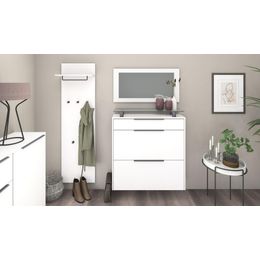 borchardt M&ouml;bel Garderoben-Set BORCHARDT M&Ouml;BEL "Tom", wei&szlig; (wei&szlig; matt, wei&szlig; matt), B:129cm H:160cm T:24cm, Kastenm&ouml;bel-Sets, mit h&auml;ngendem Schuhschrank, Paneel und Spiegel