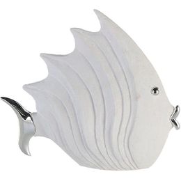 Tierfigur Gilde "Fischfigur", wei&szlig;, B:29cm H:26cm T:8cm, Kunstharz, Dekofiguren