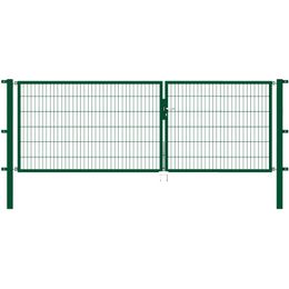 Zaundoppelt&uuml;r Alberts "Flexo", gr&uuml;n, B:350cm H:120cm, Stahl, Tore, 350 cm Breite, in versch. H&ouml;hen