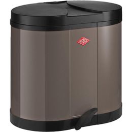 M&uuml;lltrennsystem Wesco "&Ouml;kosammler 170 (Beta)", warm grau, B:36cm H:43cm T:45cm, Kunststoff, Stahlblech, M&uuml;lleimer, M&uuml;lltrennsystem, mit Kunststoffeinsatz, Deckel und Fu&szlig;tritt aus Kunststoff, Bodenring