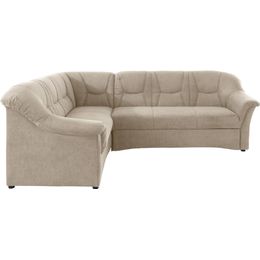 Ecksofa DOMO collection "SARAFINA 240x190 cm, auch mit Federkern f&uuml;r mehr Sitzkomfort", beige, B:240cm H:83cm T:190cm, Microfaser PRIMABELLE (100% Polyester) / Struktur (90% Polyester; 10% Polyacryl);Luxus-Microfaser (92% Polyester, 8% Nylon);Microfaser PRIMABELLE (100% Polyester), Sofas, Ecksofa, whlw. mit Bettfunktion, elegantes Design, L-Form