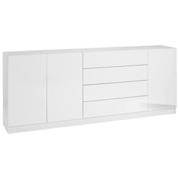 borchardt M&ouml;bel Sideboard BORCHARDT M&Ouml;BEL "Vaasa, Kommode mit 3 T&uuml;ren und 4 Schubk&auml;sten auf Kugelf&uuml;hrungen", wei&szlig; (wei&szlig; matt, wei&szlig; hochglanz), B:190cm H:79cm T:35cm, Holzwerkstoff, Sideboards, Sideboard, Breite 190 cm