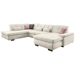 Ecksofa DIE PLANBAR "MP-IN16012 U-Form, mit Kaltschaum-Polsterung", beige (natur), B:371cm H:85cm T:260cm, 85% Polyester;15% Nylon, Sofas, Ecksofa, inkl. Sitztiefenverstellung wahlweise mit weiteren Funktionen