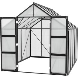 Gew&auml;chshaus Vitavia "Domus 8300", schwarz, B:257cm H:253,9cm T:325cm, Gew&auml;chsh&auml;user, mit Doppelschwingt&uuml;ren und bodentiefer T&uuml;rschwelle, 4 mm Hohlkammer