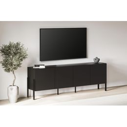 Kommode OTTO HOME "Jukon,Breite 200 cm, moderne grifflose Kommode,4 T&uuml;ren", schwarz, B:200cm H:70cm T:40cm, Sideboards, Kommode, Sideboard, Anrichte viel Stauraum, push-to-open-Funktion