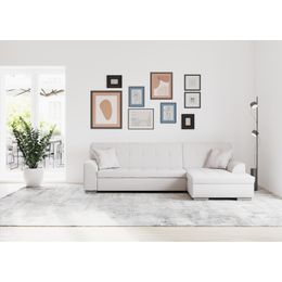Ecksofa DOMO collection "TREVISO viele Bez&uuml;ge, auch in Cord, L-Form, 267x80x83 cm", beige (creme), B:267cm H:83cm T:178cm, 95% Polyester, 5% Polyamid, Sofas, Ecksofa, wahlw. mit Bettfunktion, inkl. Zierkissen, Unser Dauertiefpreis