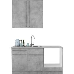 Wiho-K&uuml;chen Pantryk&uuml;che WIHO K&Uuml;CHEN "Chicago", grau (k&uuml;che: grau, front: betonfarben, korpus: betonfarben, arbeitsplatte: canvas grau), B:160cm T:60cm, Komplettk&uuml;chen-Sets, wahlweise mit E-Ger&auml;ten, Breite 160 cm
