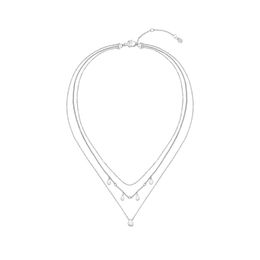Kette mit Anh&auml;nger BOSS "SELENA", edelstahlfarben, kristallwei&szlig;, Halsketten, Damen, Edelstahl, L: 50,5 B: 1mm, mit Preciosa Crystal, B:1mm