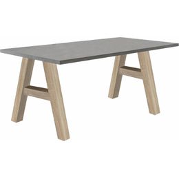 M&auml;usbacher Schreibtisch M&Auml;USBACHER "Mio", braun (eichefarben, graphit), B:140cm H:75cm T:70cm, Tische, Schreibtisch