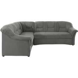 Ecksofa DOMO collection "SARAFINA 240x190 cm, auch mit Federkern f&uuml;r mehr Sitzkomfort", grau (steelgrau), B:240cm H:83cm T:190cm, Microfaser PRIMABELLE (100% Polyester) / Struktur (90% Polyester; 10% Polyacryl);Luxus-Microfaser (92% Polyester, 8% Nylon);Microfaser PRIMABELLE (100% Polyester), Sofas, Ecksofa, whlw. mit Bettfunktion, elegantes Design, L-Form