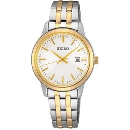 Quarzuhr Seiko, silber (silberfarben, goldfarben), Armbanduhren, Damen, Quarzuhr, Armbanduhr, Damenuhr, Datum, Edelstahlarmband