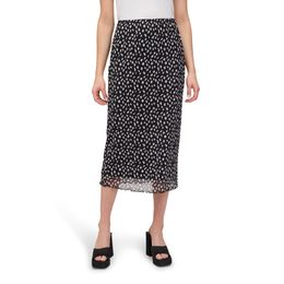 Midirock Cartoon "Damen mit Gummizug", Damen, Gr. 46, schwarz-wei&szlig; (wei&szlig;, schwarz), Obermaterial: 95% Polyester, 05% Elasthan. Futter: 95% Viskose, 5% Elasthan, figurbetont lang, R&ouml;cke