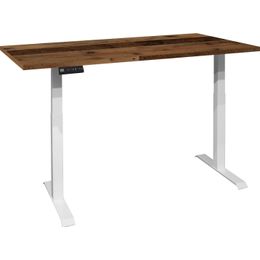 M&auml;usbacher Schreibtisch M&Auml;USBACHER "Big System Office", wei&szlig; (wei&szlig; matt, texas oak, wei&szlig; matt, texas oak), B:160cm, Tische, Schreibtisch, Breite 160 cm, elektrisch h&ouml;henverstellbar
