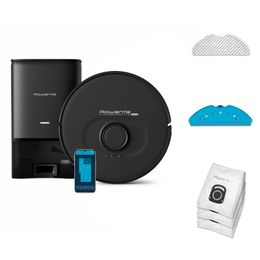 Rowenta Saugroboter "mit Wischfunktion und Absaugstation X-Plorer 75S+ Neo, lange Laufzeit", schwarz, B:33,5cm H:38,5cm T:47cm, Saugroboter, 2700 Pa Saugleistung, pr&auml;zise Lasernavigation, Sprachassistent, RR85E3