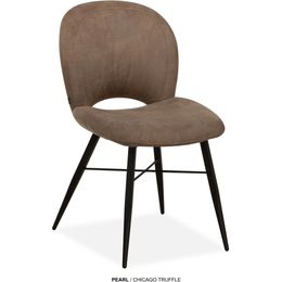 Esszimmerstuhl OMG DESIGN "Pearl", truffle, schwarz, truffle, B:50cm H:86cm T:62cm, Polyester, St&uuml;hle, Esszimmerstuhl, Esszimmerstuhl, pflegeleichter Bezug