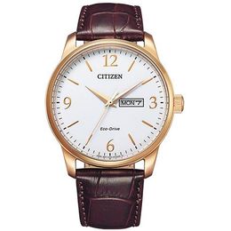 Solaruhr Citizen, braun (braun, wei&szlig;), Armbanduhren, Herren, Armbanduhr, Herrenuhr