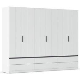 Kleiderschrank OTTO HOME "Schrank Garderobe ARVEN Breiten 181/226/271cm", alpinwei&szlig;, B:271cm H:210cm T:54cm, Holzwerkstoff, Schr&auml;nke, Kleiderschrank, puristisches Design in Plankenoptik mit Metallgriffen MADE IN GERMANY