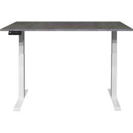 M&auml;usbacher Schreibtisch M&Auml;USBACHER "Big System Office", wei&szlig; (wei&szlig; matt, graphit, wei&szlig; matt, graphit), B:140cm, Tische, Schreibtisch, Breite 140 cm, elektrisch h&ouml;henverstellbar