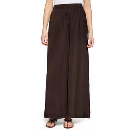 Stoffhose Zero "Damen weit", Damen, Gr. 44, Normalgr&ouml;&szlig;en, chocolate plum, Jersey, Obermaterial: 100% Polyester, figurbetont lang, Hosen Stoffhose, Material