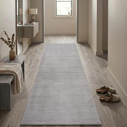 Teppich Sehrazat "LIMA, auch als L&auml;ufer", grau, B:80cm H:10mm L:150cm, Polyester, Polypropylen, Teppiche, Teppich, Kurzflor, Linienstruktur, leichter Glanz, Wohnzimmer